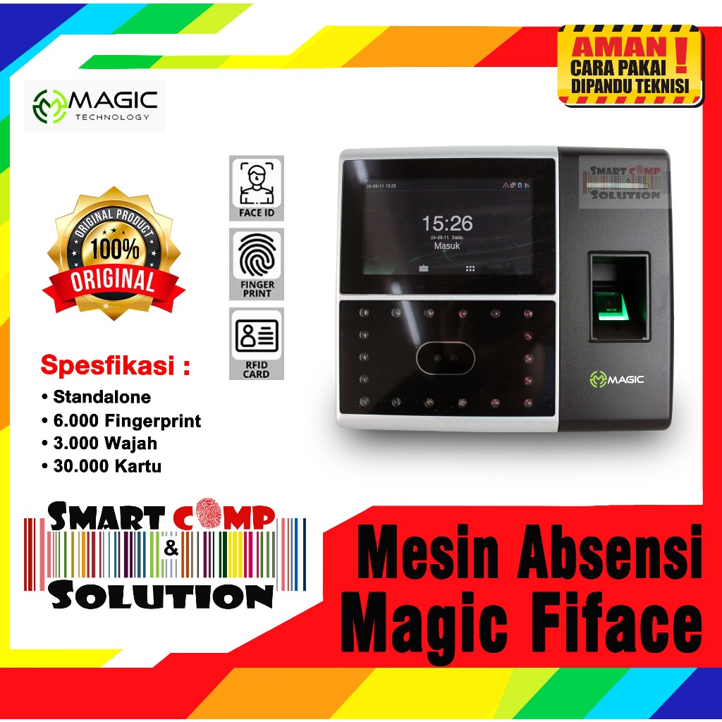 Jual Mesin Absensi MAGIC FI-FACE / FIFACE ADMS Fingerprint Face RFID ...