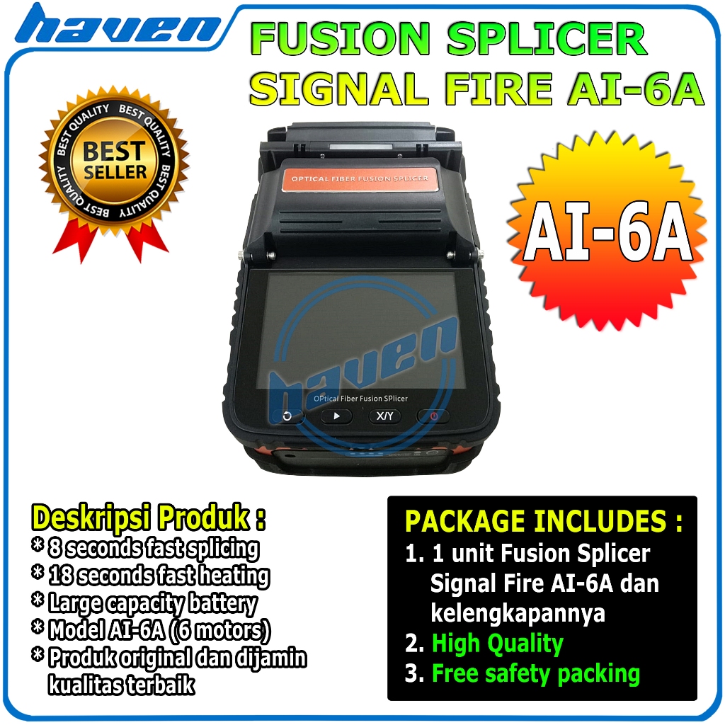Jual Fusion Splicer Signal Fire AI6A Fiber Optic 6 Motors / AI-6A Fusion Splicer Automatic ...