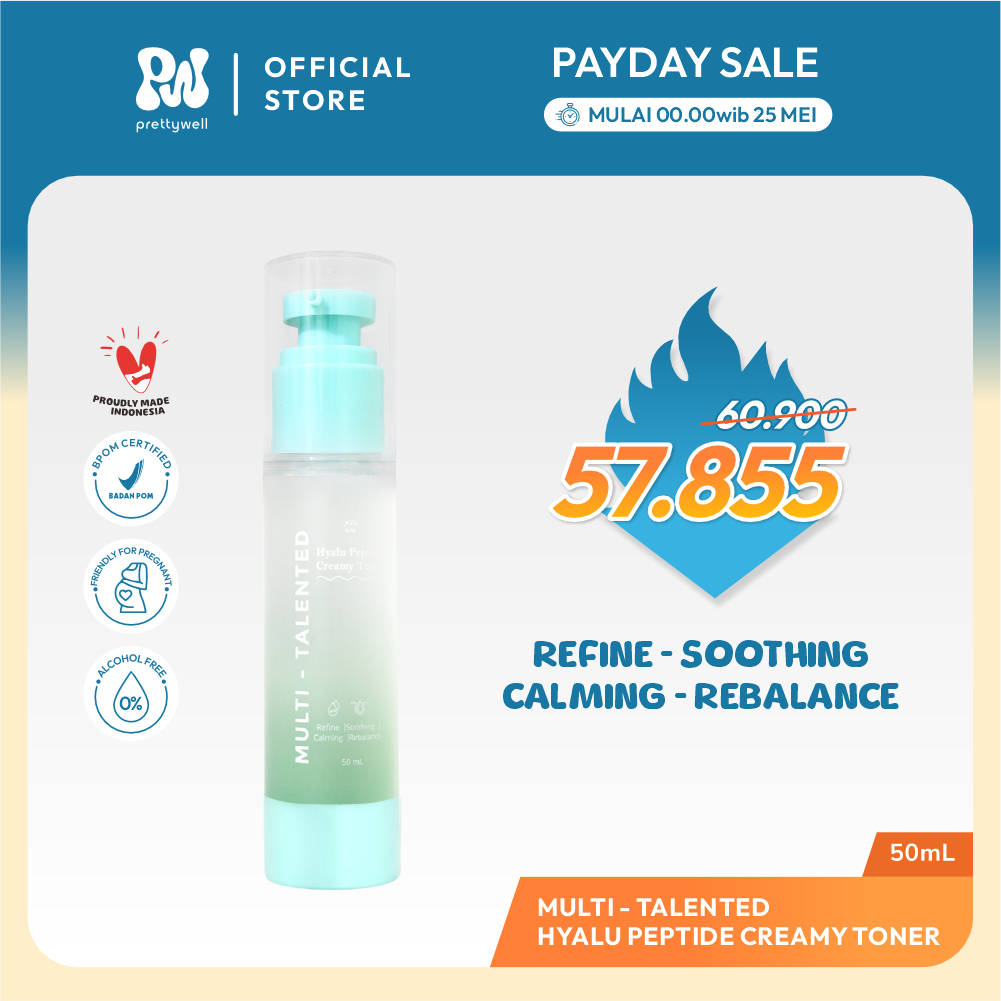 Jual Prettywell Multitalented Hyalu Peptide Creamy Toner Wajah ...