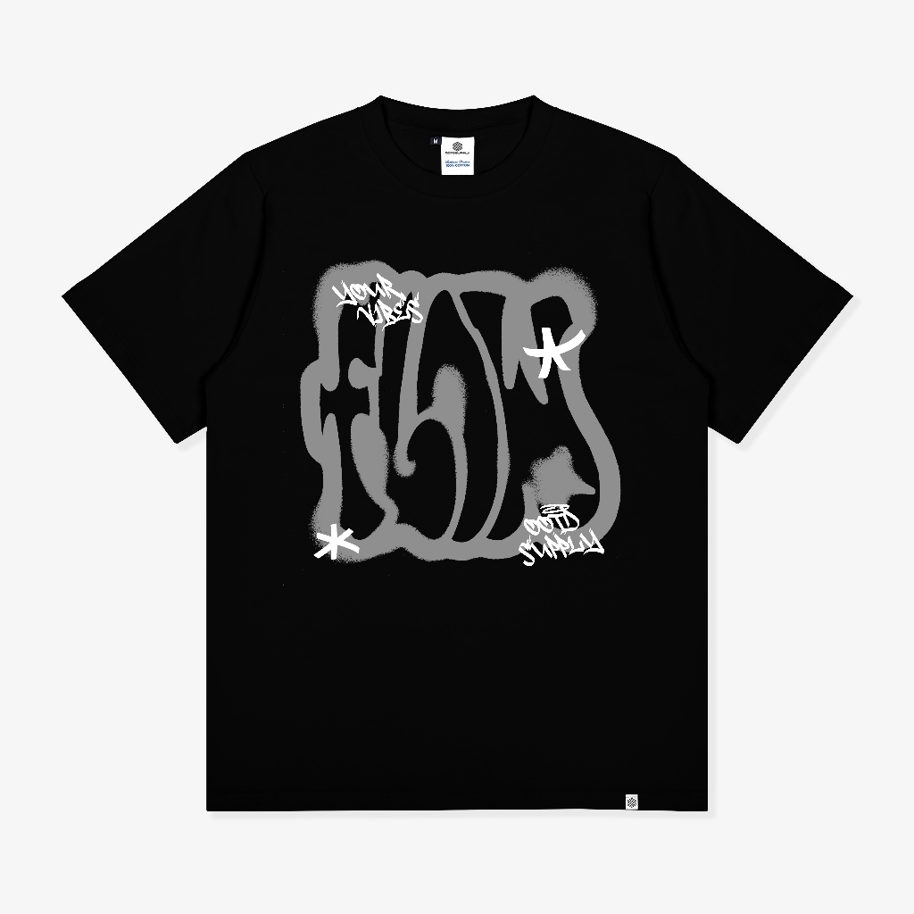 Jual OOTDSUPPLY Reguler Tshirt 24s Flow Black & White Color | Kaos Pria ...