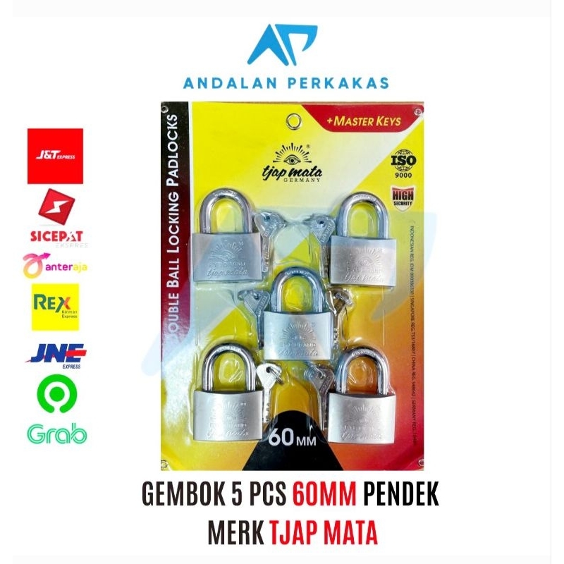 Jual Gembok Master key 60mm isi 5pcs Leher pendek/master key Tjap Mata ...