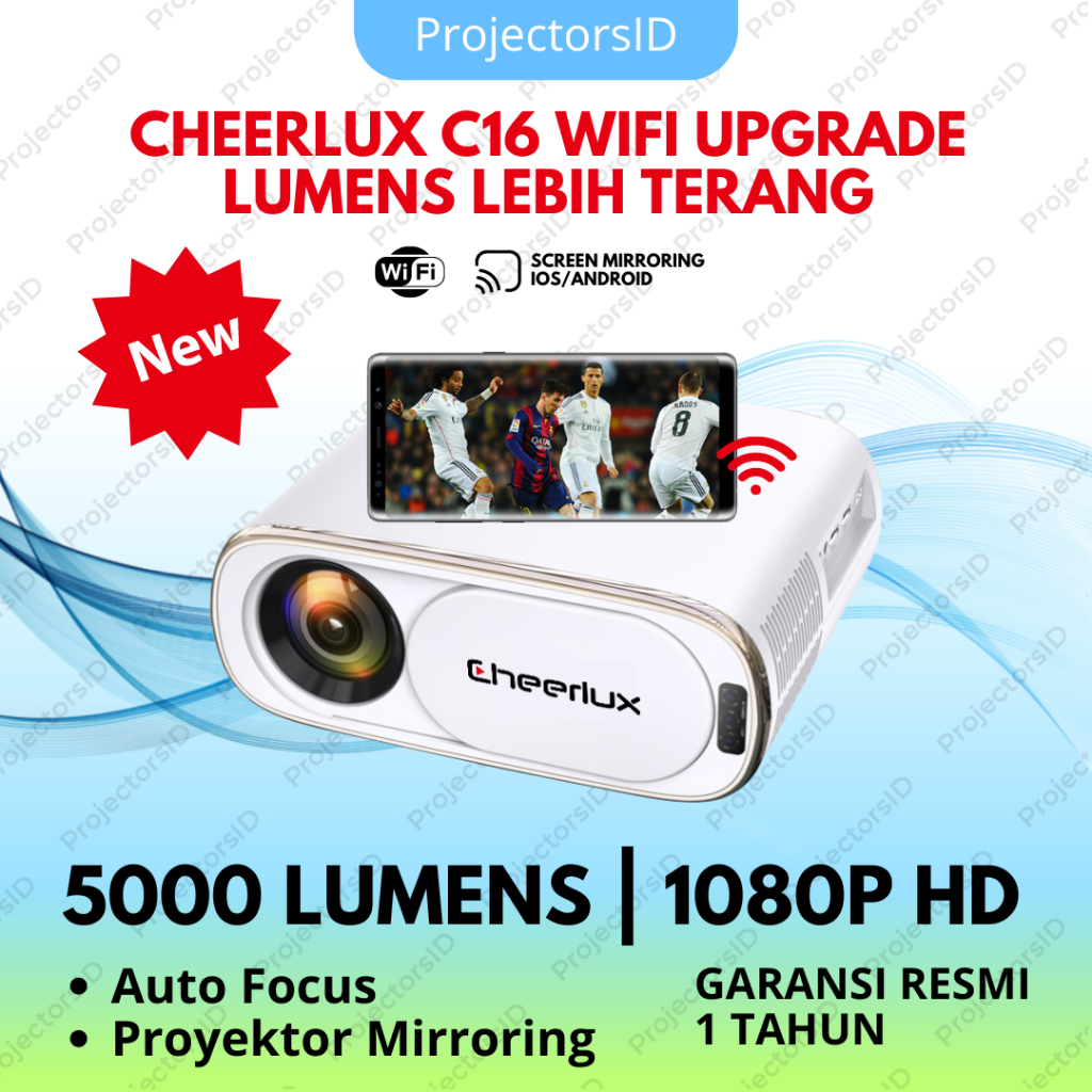 Jual Smart Cheerlux Proyektor C16 Wifi 5000 Lumens | Proyektor Wifi ...