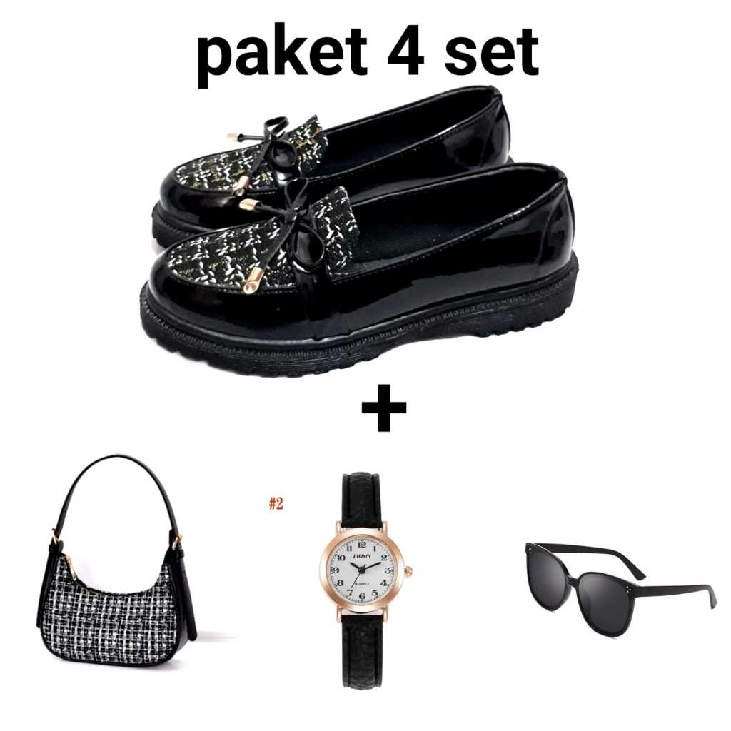 Jual Paket bundling 4 set sepatu docmar JJ + tas cassy+jam+kacamata ...