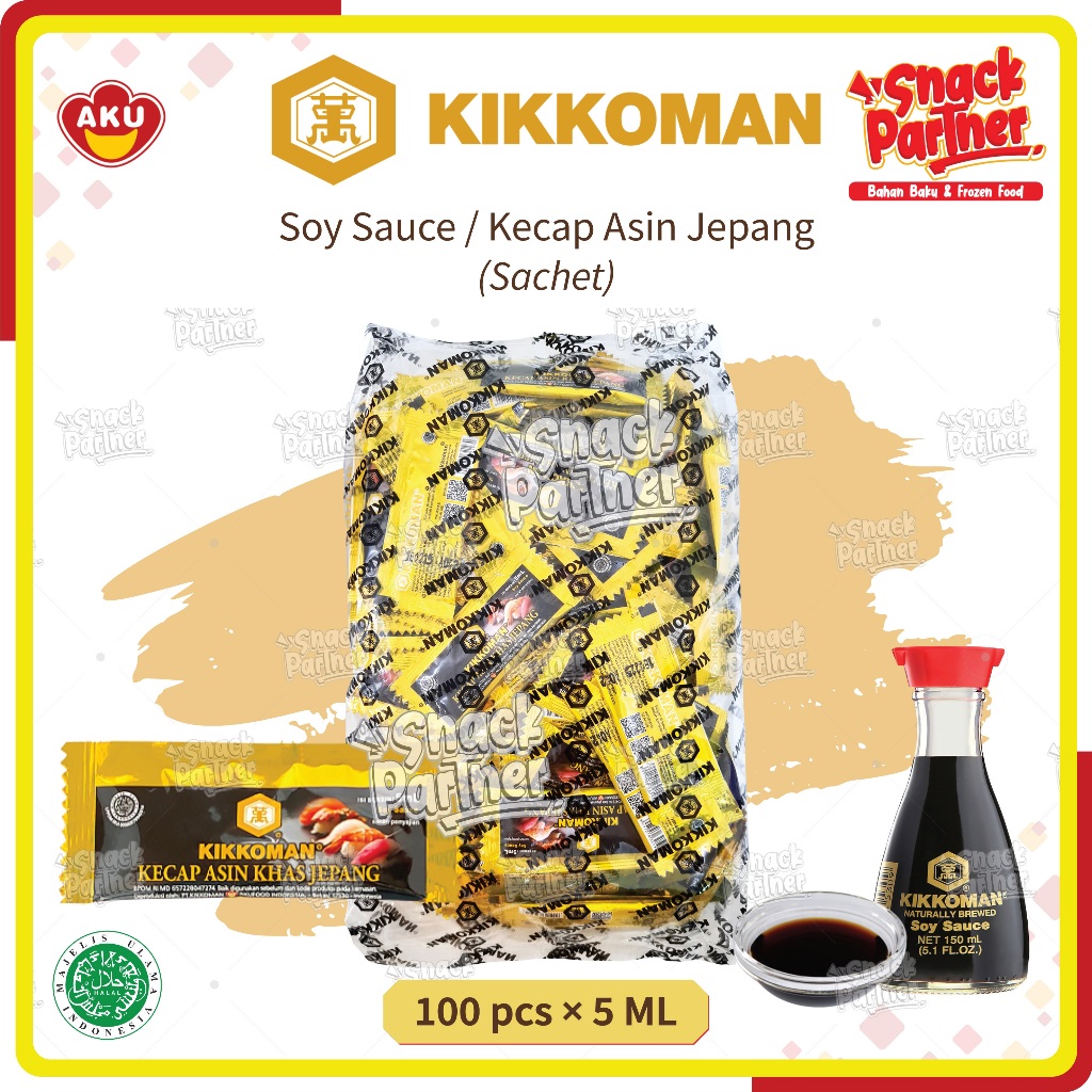 Jual KIKKOMAN (100 SACHET x 5 ML) - Soy Sauce / Shoyu / Kecap Asin ...