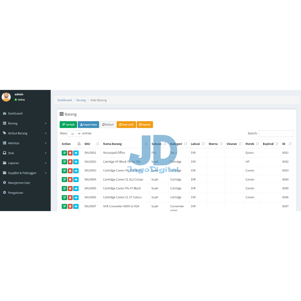 Jual Aplikasi Inventori barang dengan Barcode dan surat jalan berbasis ...