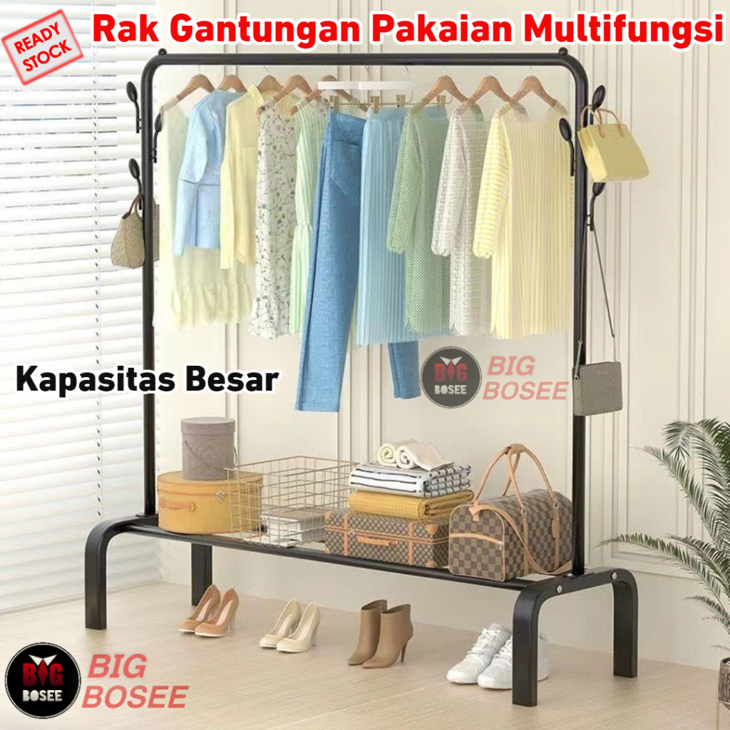 Jual BB7 - Rak Stand Hanger Single Besi Rak Gantungan Pakaian Stand ...