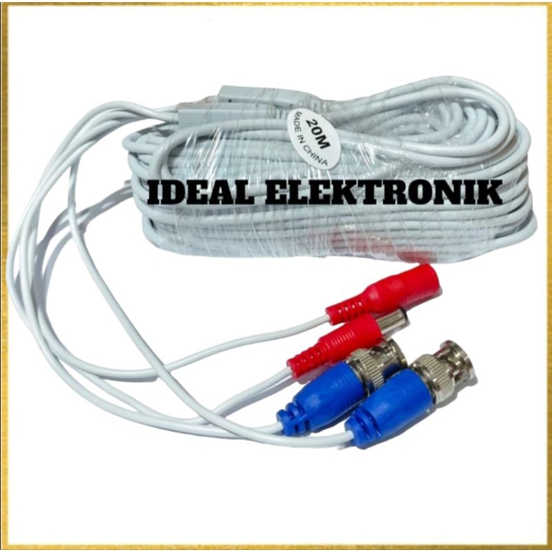 Jual KABEL CCTV JADI 20 METER PUTIH ( 2 JALUR VIDEO + POWER ) | Shopee ...