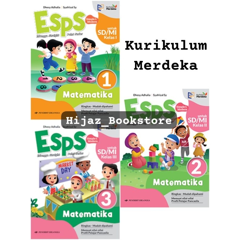 Jual Buku ESPS Matematika SD/MI Untuk Kelas 1 2 3 Kurikulum Merdeka -Erlangga | Shopee Indonesia