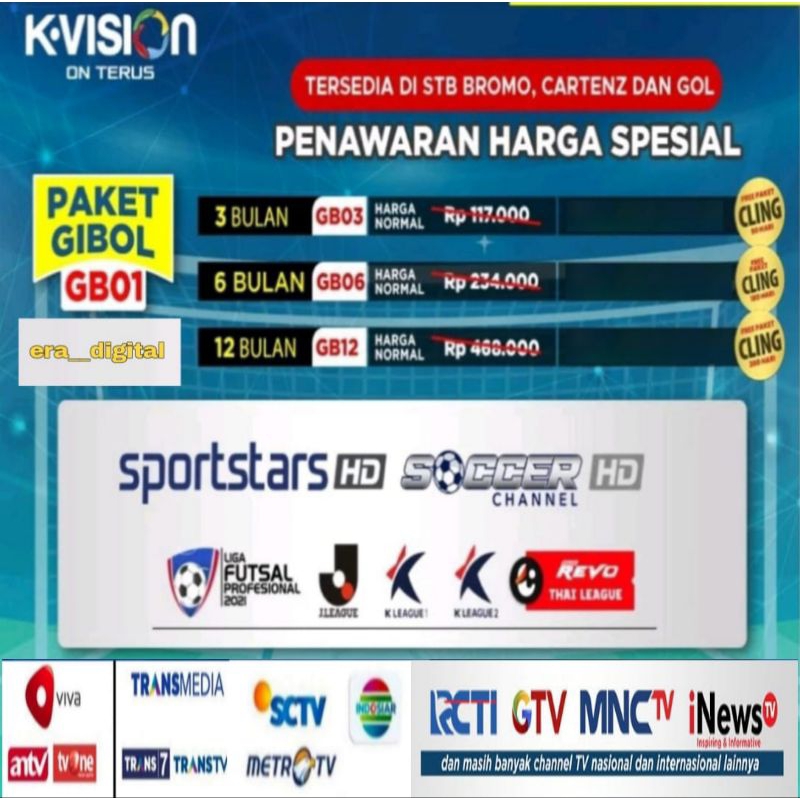 Jual Paket Gibol k vision | paket k vision | Shopee Indonesia