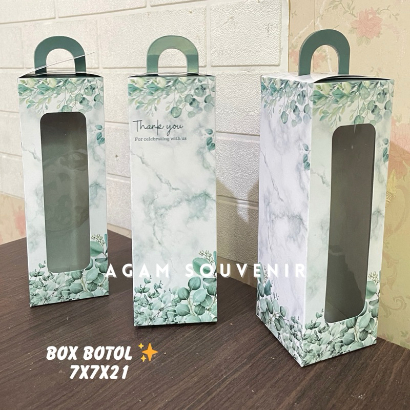 Jual BOX SOUVENIR BOTOL MINUM 7x7x21 motif marble ( MINIMAL 50 ...