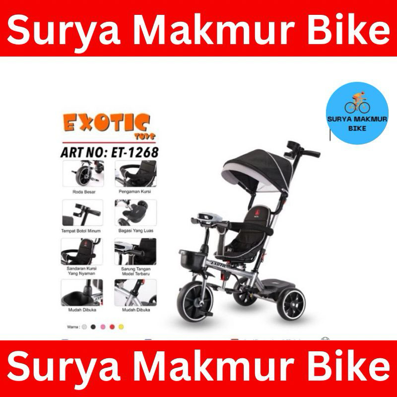 Jual Sepeda Roda Tiga Exotic ET-1268/ET 1262/ET 1267 BY PACIFIC Musik ...
