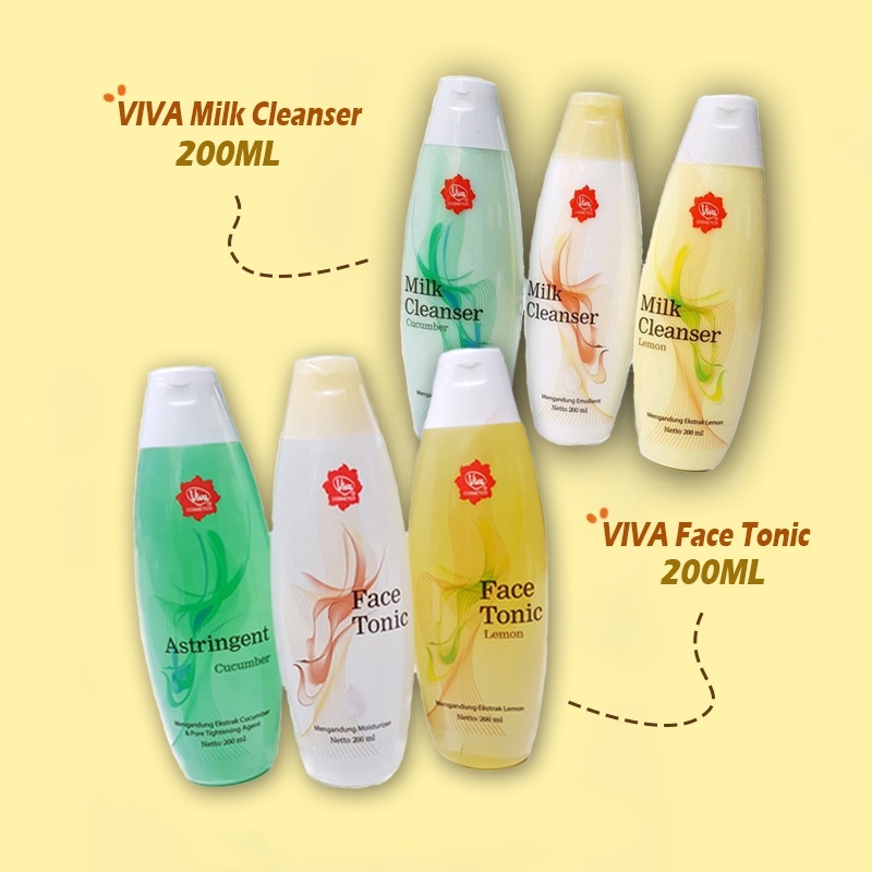 Jual Viva Milk Cleanser I Face Tonic I AIr Mawar [BESAR-200ml] | Shopee ...