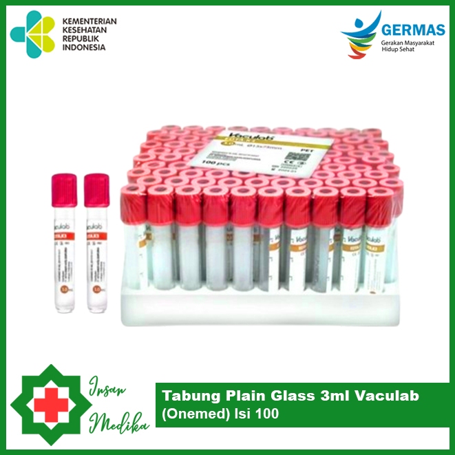 Jual Tabung Plain Glass 3ml Vaculab (Onemed) Isi 100 | Shopee Indonesia