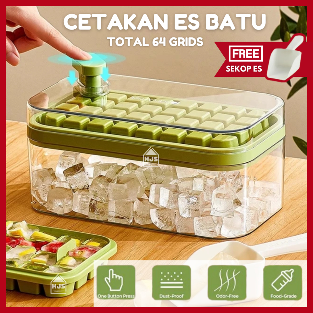 Jual [HJS] Cetakan Es Batu 32 Grid 2 Tray Wadah Transparan / Ice Cube ...