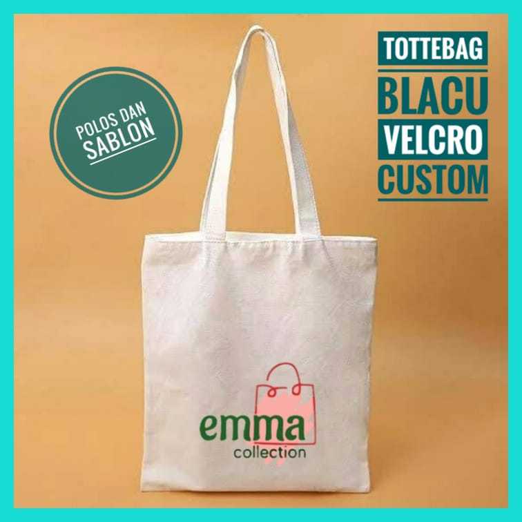 Jual TOTEBAG BLACU PEREKAT VELCRO CUSTOM POLOS DAN SABLON / Souvenir ...