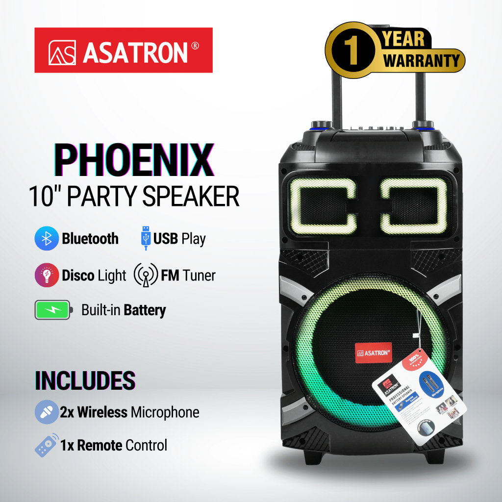 Jual Asatron Phoenix 10 Inch Bluetooth Party Speaker | Shopee Indonesia