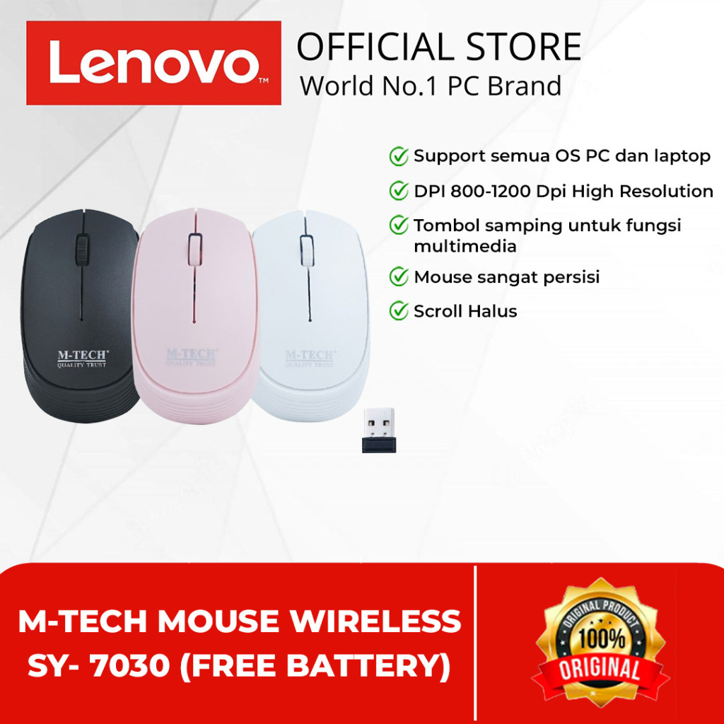 Jual M-TECH ORIGINAL MOUSE WIRELESS SY- 7030 FREE BATTERY | Shopee ...