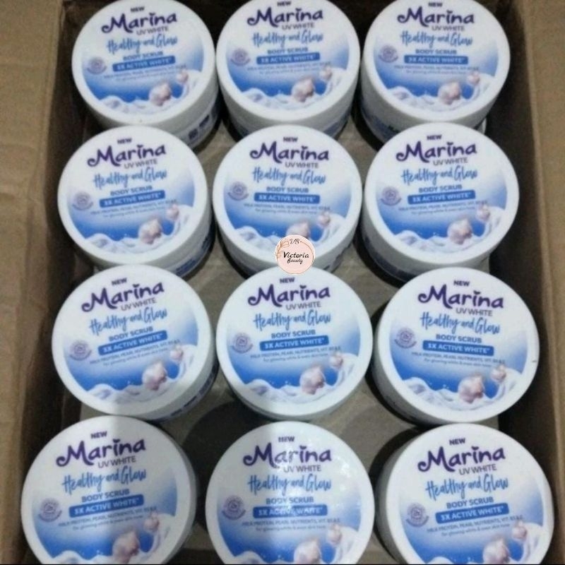 Jual Marina Body Scrub Healthy and Glow / Biru 185ml | Shopee Indonesia
