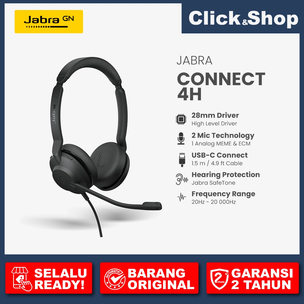 Jual Jabra Connect 4h USB-C Professional Headphone Headset Audio Music ...