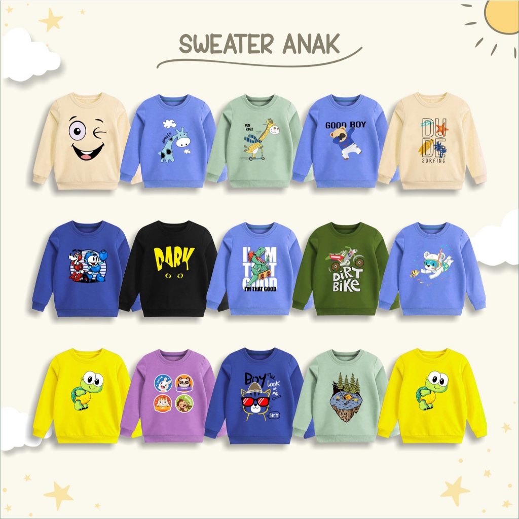 Jual Sweater Anak 1-10 Tahun Unisex Motif Hewan | Shopee Indonesia