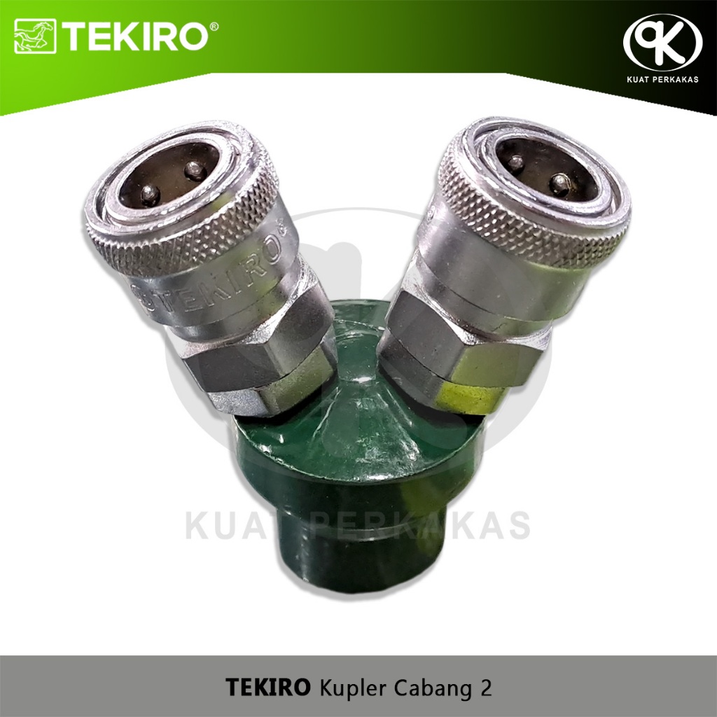 Jual Kupler Cabang 2 TEKIRO 2-Way Air Quick Coupler Drat 1/4" AT-QC1674 ...