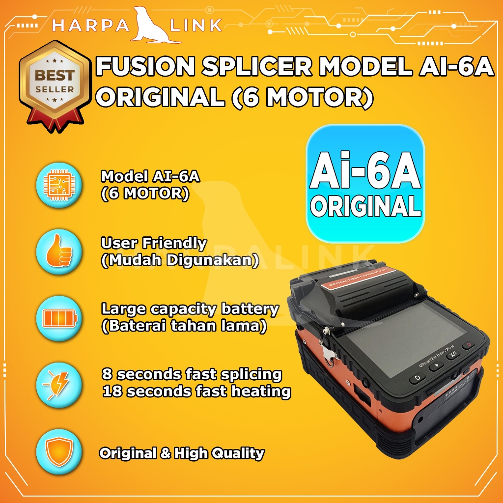 Jual Fusion Splicer Signal Fire AI6A Fiber Optic 6 Motors / AI-6A Fusion Splicer Automatic ...