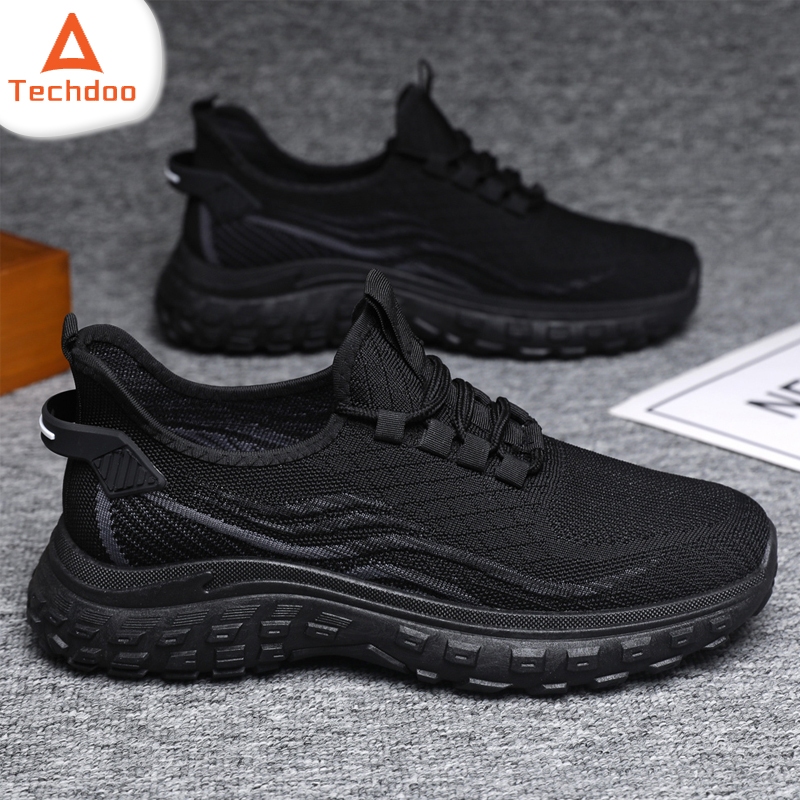 Jual Techdoo Sepatu Olahraga Tali Pria Sneakers Shoes Men Casual Fashion Keren Sepatu Cowok ...