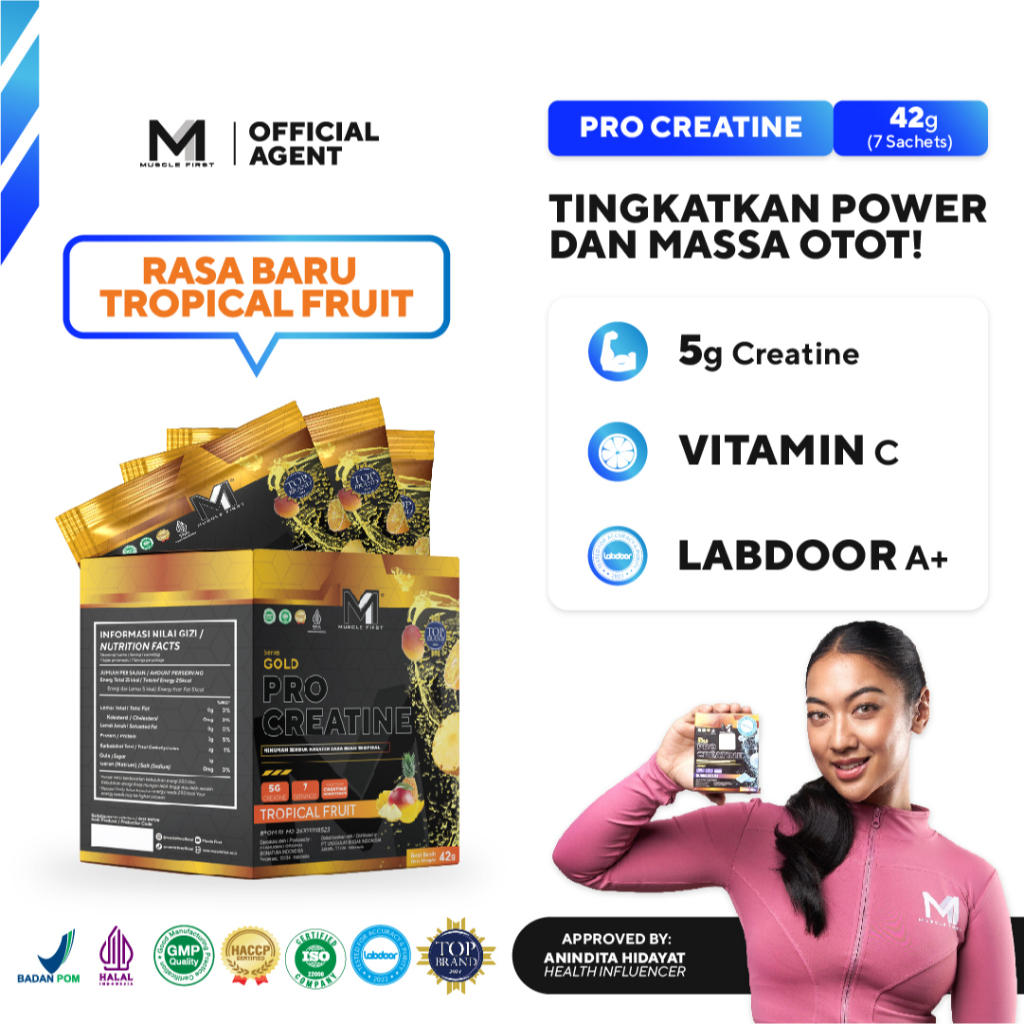 Jual Muscle First Gold Pro Creatine 1 box 7 Sachet 7 serv 42 Gr ...