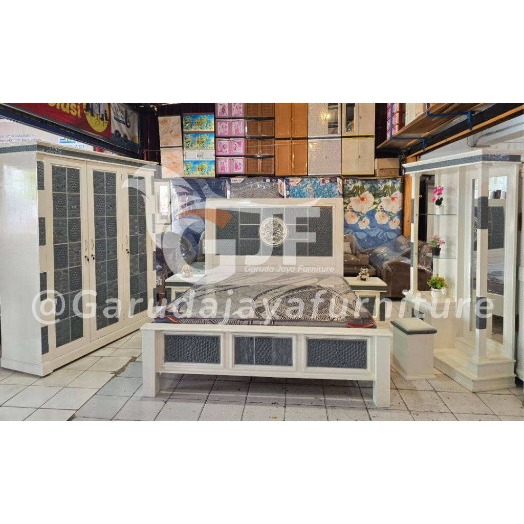 Jual KAMAR SET KAYU/KAMAR SET ABU PUTIH MINIMALIS/SET KAMAR BARU ...