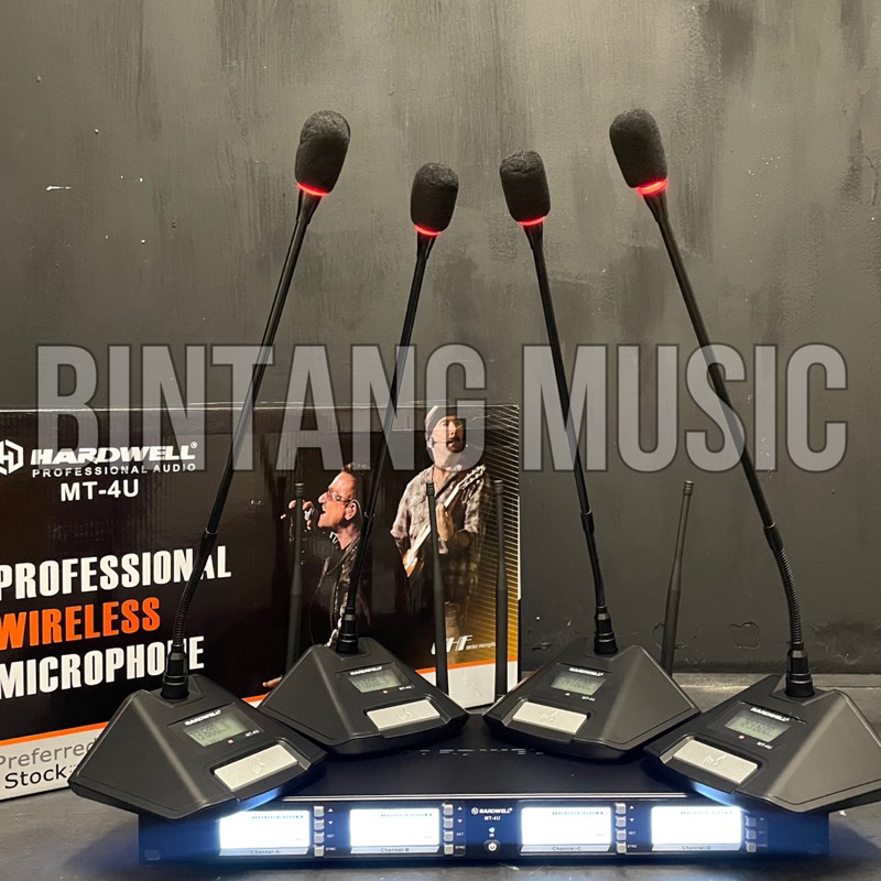 Jual mic wireless hardwell mt4u Original mic meja hardwell MT4U ...