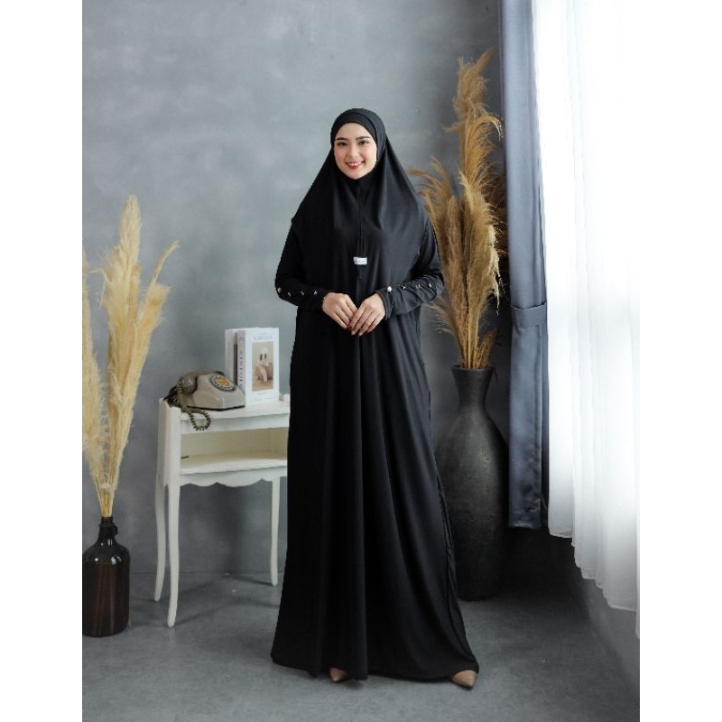 Jual LALIMA--ELLY Set Hijab Inner Dress Bahan Jersey ITY Dress Jersey ...