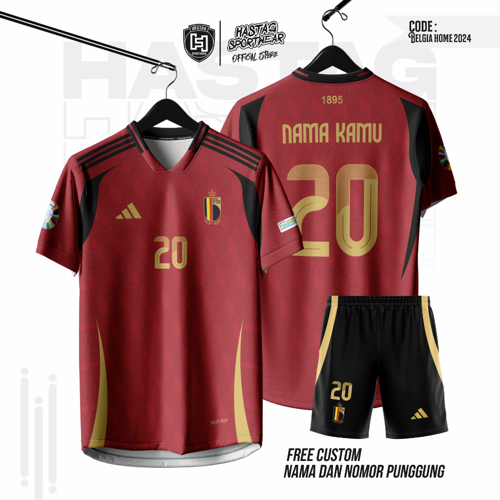 Jual JERSEY BELGIA HOME 2024 FULL PRINTING FREE CUSTOM NAMA DAN NOMOR ...