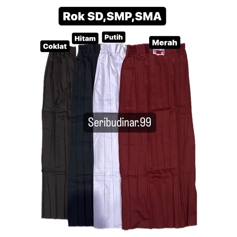 Jual Rok Seragam Sekolah Full Rempel Drill Panjang SD,SMP,SMA | Shopee Indonesia