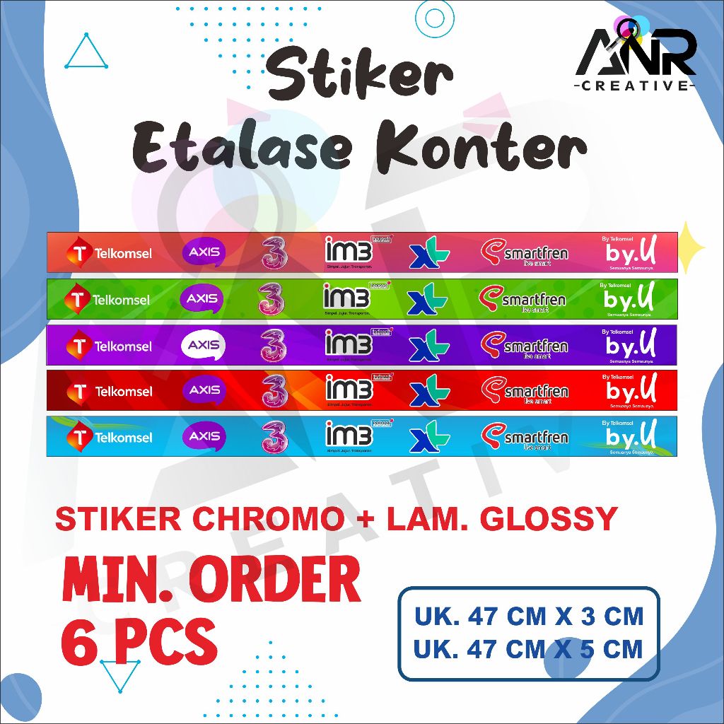 Jual Stiker Etalase Konter / Stiker Konter All provider / Stiker Konter ...