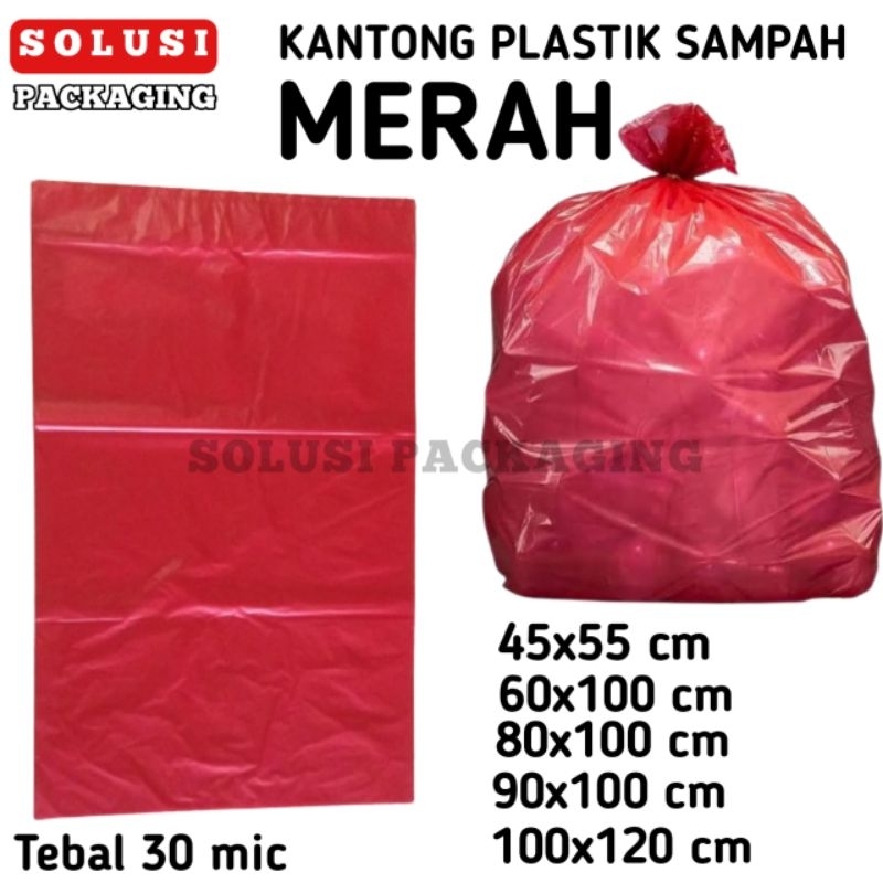 Jual PLASTIK MERAH KANTONG PLASTIK SAMPAH KRESEK TRASH BAG LAUNDRY ...