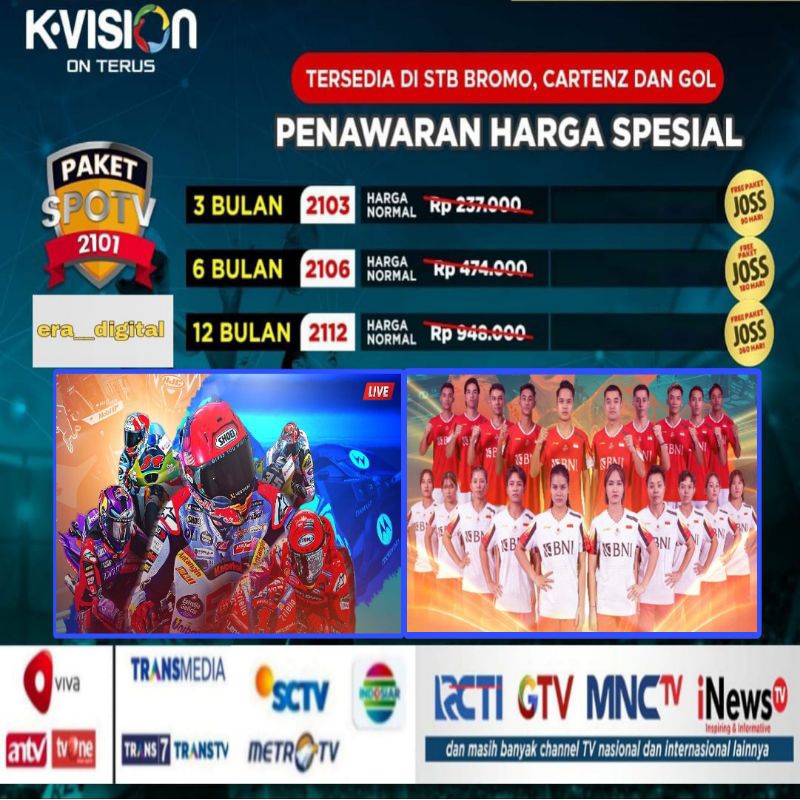 Jual Paket Spotv Paket MotoGP k vision | paket k vision | Shopee Indonesia