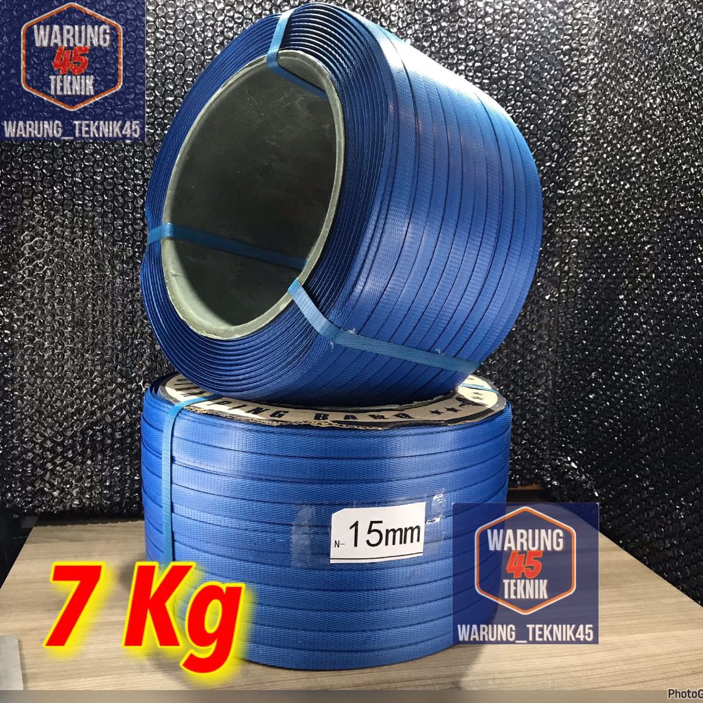 Jual Plastik strapping Straping Band 15 mm Berat 7 kg Tali Biru ...