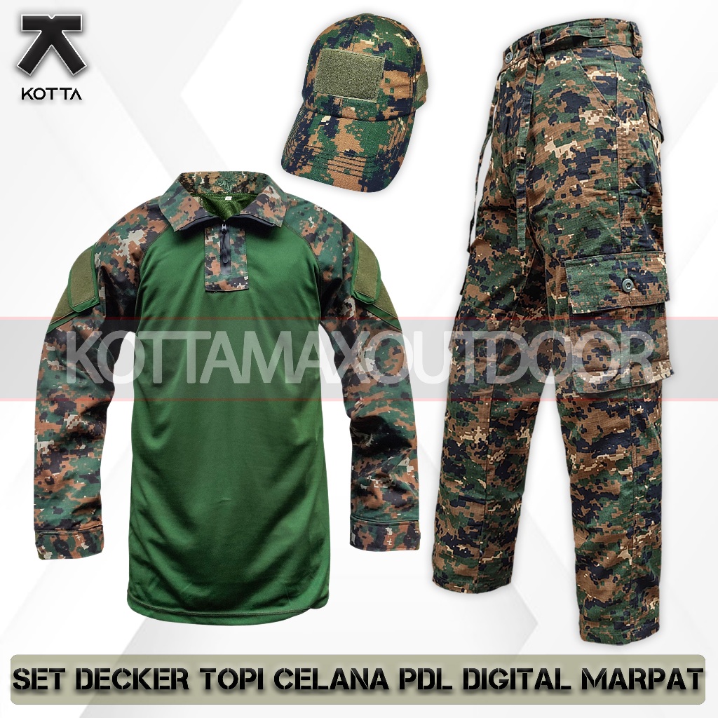 Jual SATU SET SETELAN BAJU KAOS BDU TACTICAL COMBAT CELANA PDL PANJANG CARGO LORENG DIGITAL ...