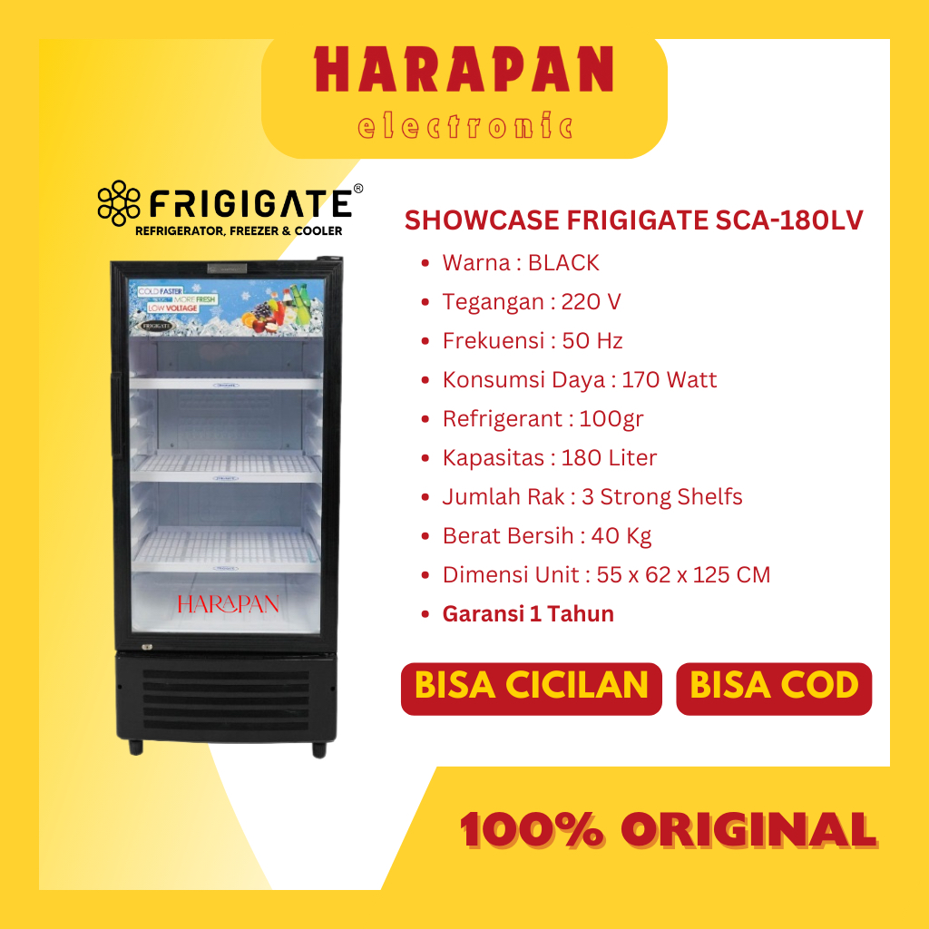 Jual SHOWCASE FRIGIGATE ATIS 188 SCA 180 LV - 180 LITER - 3 RAK ...