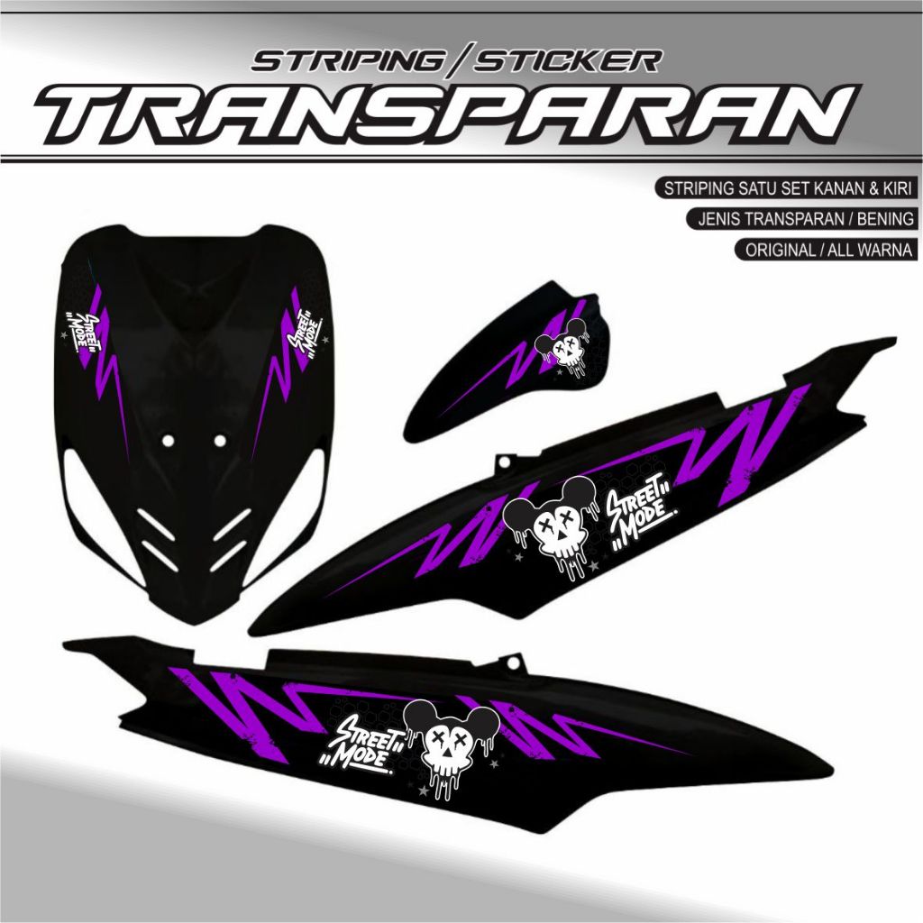 Jual STRIPING TRANSPARAN MIO SMILE/SPORTY SIMPEL STICKER BENING ...