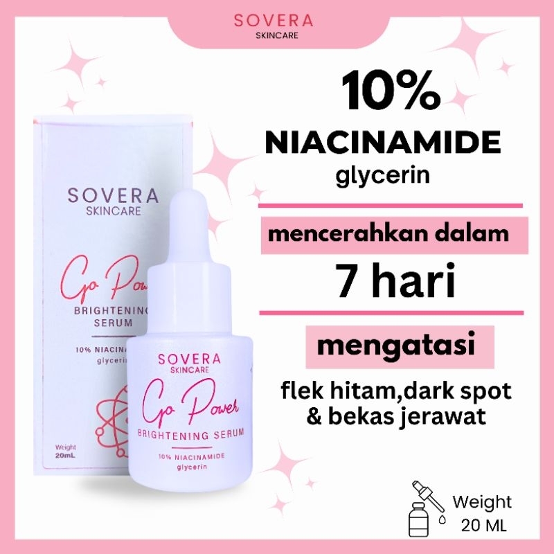 Jual [PROMO] sovera go power brightening serum 10% niacinamide ...