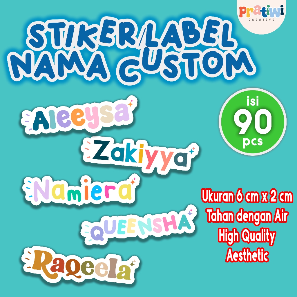Jual STIKER LABEL NAMA ANTI AIR CUSTOM | Shopee Indonesia