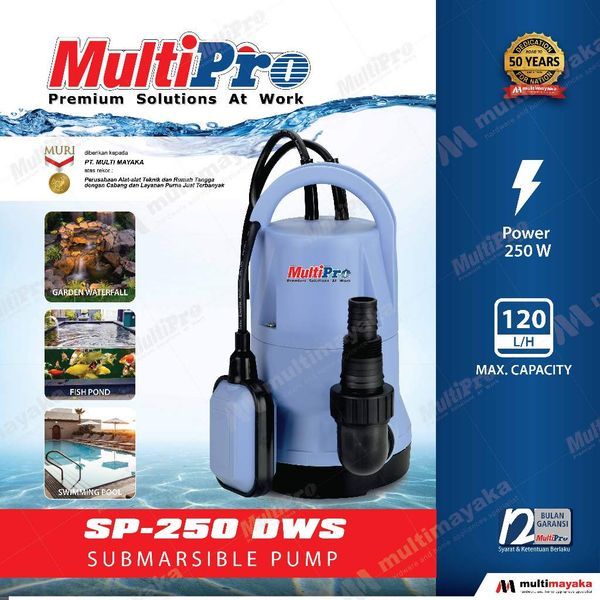 Jual Pompa Air Kolam/Submersible Pump Merk Multipro SP-250 DWS (250 ...