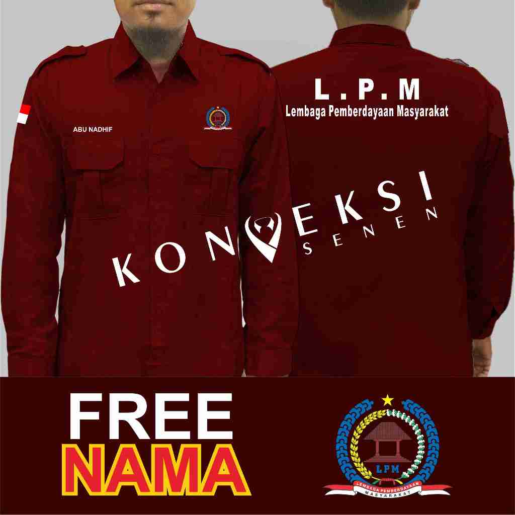 Jual kemeja LPM seragam Lembaga Pemberdayaan Masyarakat full bordir ...