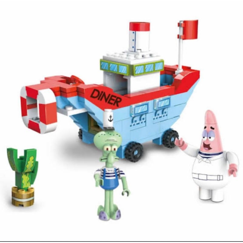 Jual SpongeBob SquarePants Patrick Squidward Lego Compatible The Diner ...