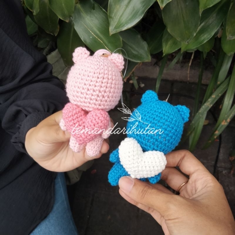 Jual Ryu Sun-Jae & Im Sol Couple Keychain Rajut amigurumi Beruang Biru ...