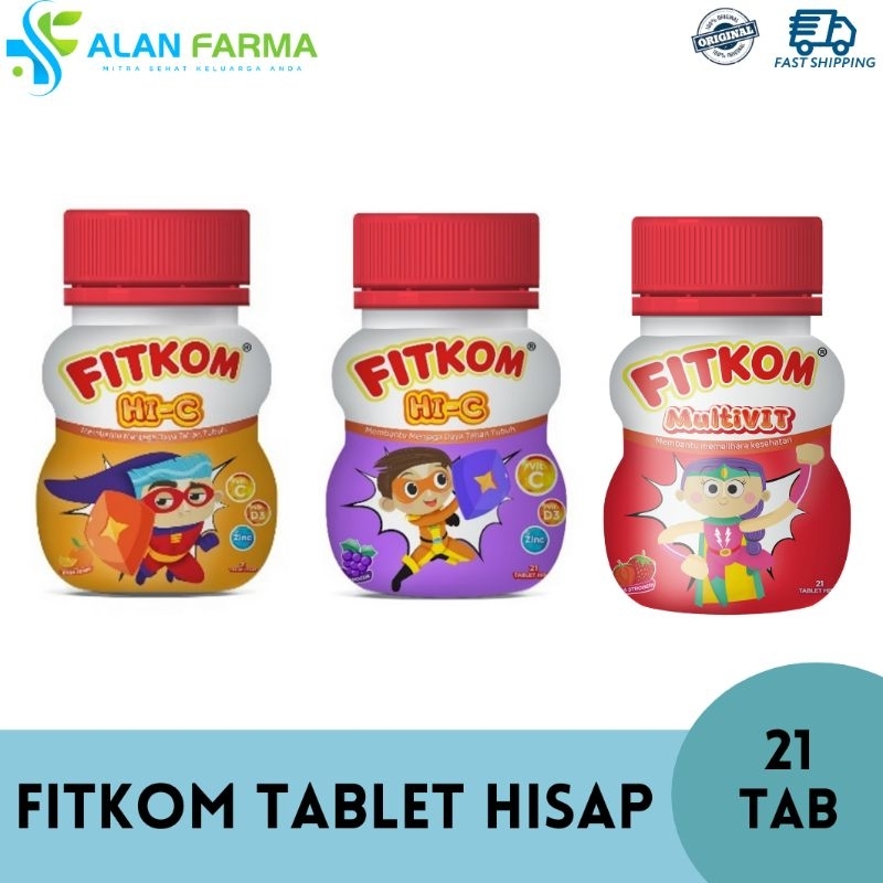Jual Fitkom Tablet Hisap isi 21 Tablet | Multivitamin Tablet Hisap ...