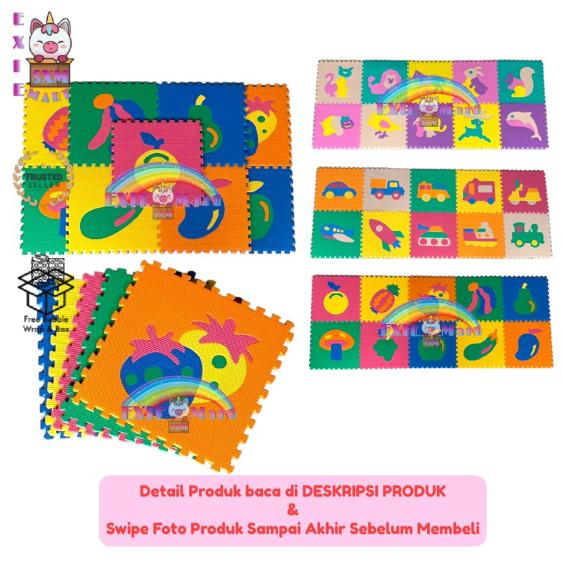 Jual MATRAS KARPET PUZZLE PLAY MAT KARAKTER ISI 8PCS - KARPET MATRAS ...
