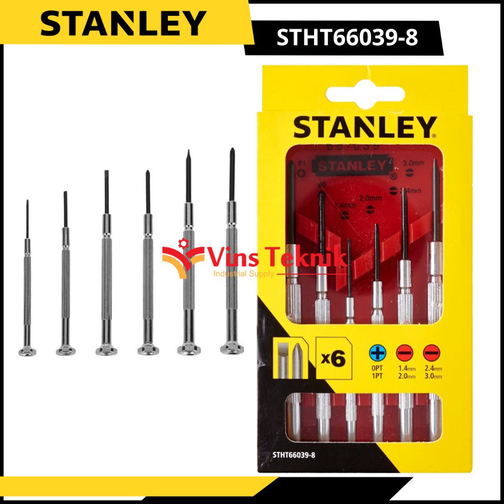 Jual Mini Obeng Set 6Pcs Metal Precision Screwdriver Set STANLEY ...
