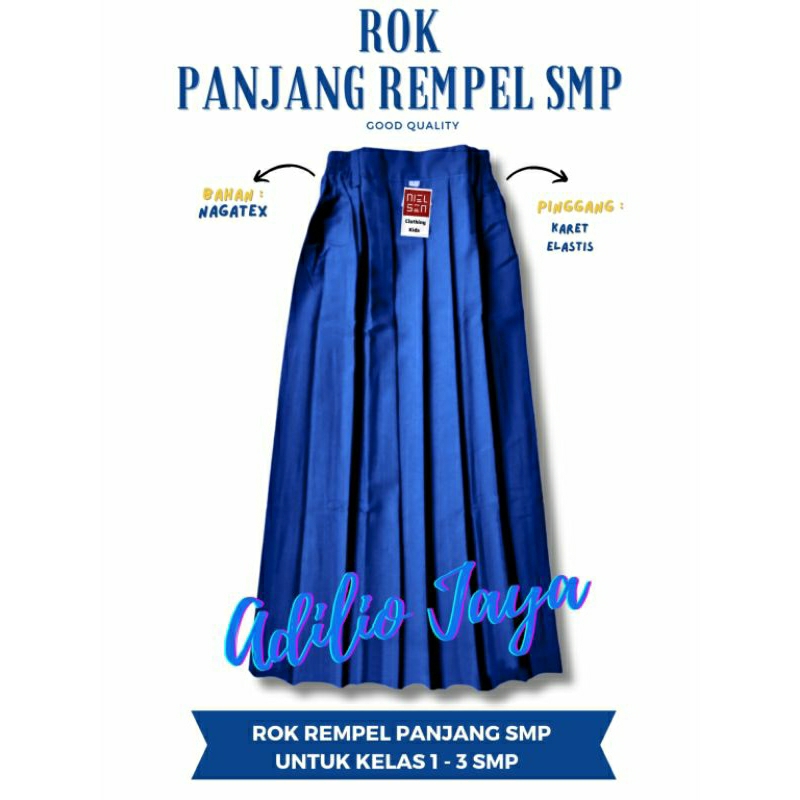 Jual ROK BIRU PANJANG SMP ROK PANJANG SMP SERAGAM SEKOLAH SMP ROK SMP ...
